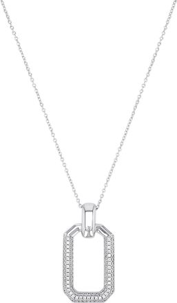 Joop Kette mit Anhänger 925 Sterling Silber Damen Halsschmuck, mit Zirkonia synth., 42+3 cm, Weiß, Kommt in Schmuck Geschenk Box, 2038935