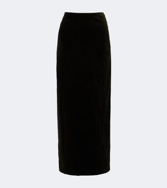 Jil Sander Maxirock aus Baumwollsamt