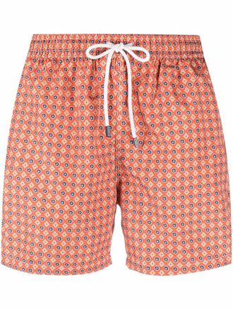 Fedeli Badeshorts mit grafischem Print - Orange