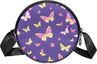Generic Sac &agrave; bandouli&egrave;re rond pour femme, petit sac &agrave; bandouli&egrave;re avec fermeture &eacute;clair, bretelles r&eacute;glables, style d&eacute;contract&eacute;, pour femmes et filles