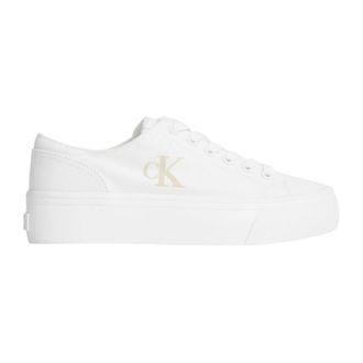 Calvin Klein Jeans Femme, Chaussures, Blanc, Taille: 38 EU Classic Lace-Up Leather Lined Baskets