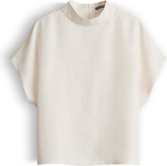 someday Shirtbluse Zarlia Shirtbluse aus Acetat mit flie&szlig;endem Fall Lockere Passform, Knopf mit &Ouml;se am R&uuml;cken und Schlitze