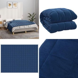 vidaXL Vidaxl - Couverture lestée Bleu 150x200 cm 7 kg Tissu - Couverture Lestée - Couverture Poids - Literie - Sommeil Profond - Relaxation - Home & Living