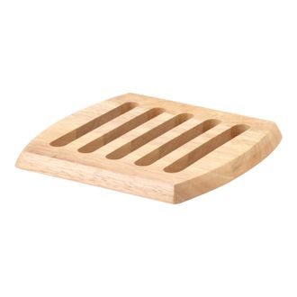 Continenta quadratischer Holz-Untersetzer aus Gummibaumholz, Unterlage für Töpfe und Pfannen, Größe: 20 x 20 x 1,5 cm