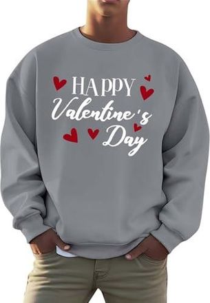 Generic 2026 - Sweat-shirt d&eacute;contract&eacute; &agrave; col rond pour homme et femme - Imprim&eacute; lettre - Pour la Saint-Valentin (4), gris, 3XL