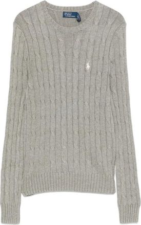 Ralph Lauren Femme, Pulls, Gris, Taille: 40 FR Pull Ras du Cou en Maille Câblée