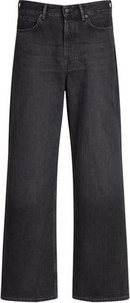 Acne Studios Jean droit et large en coton et cuir