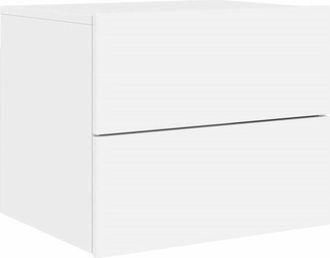 vidaXL Table de chevet murale avec lumières led blanc Vidaxl