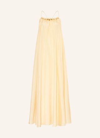 Zimmermann Seidenkleid Aster Gathered Bead Mit Schmucksteinen gelb