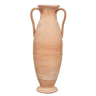 Biscottini International Anfora toskanische Terrakotta-Vase 80x35x25 cm | Gro&szlig;e handgefertigte Tontont&ouml;pfe | Dekorative und funktionale Gartenphoren