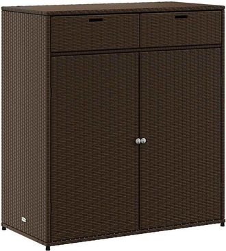 vidaXL Gartenschrank Braun 105x55x113 cm Poly Rattan Vidaxl