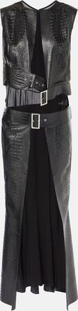 Junya Watanabe Midikleid aus Lederimitat