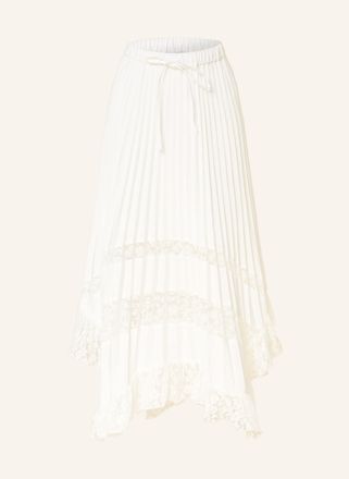 Claudie Pierlot Claudie Pierlot Plisseerock Mit Spitze Und R&uuml;schen weiss