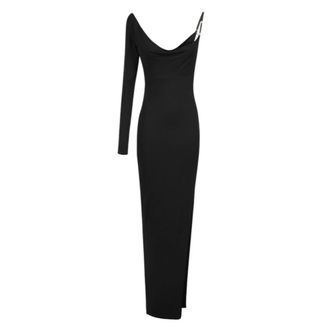 Elisabetta Franchi Cr&ecirc;pe Jersey Abendkleid - - Dresses - Damen - Schwarzk - S