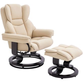 HOMCOM Homcom - Relaxsessel mit Hocker, drehbarer Fernsehsessel, TV-Sessel mit Liegefunktion, Ruhesessel, Liegesessel f&uuml;r Wohnzimmer, Schlafzimmer