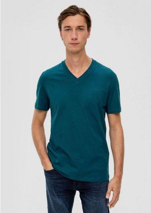 s.Oliver T-Shirt T-Shirt V-Ausschnitt, kurzarm, Baumwolle, einfarbig