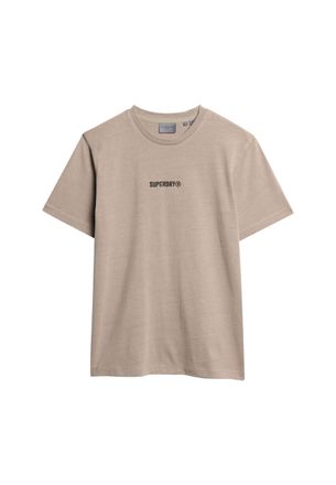 Superdry Herren Locker geschnittenes T-Shirt mit Mikro-Logo Dunkelbeige Strukturiert XXL