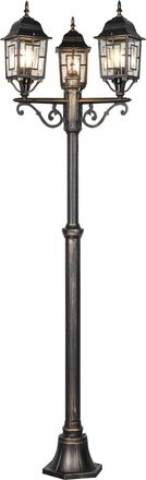 Trio Leuchten Au&szlig;en Wegeleuchte Volturno 405960328, Aluminium Druckguss, Glas klar, exkl. 3x E27