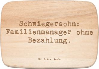 Mr. & Mrs. Panda Fr&uuml;hst&uuml;cksbrett Spruch Schwiegersohn Manager - Geschenk, Familienmanager, Beziehung, Liebe, unbezahlt, Holzbrett, Geschenke
