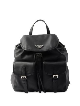 Prada sac &agrave; dos m&eacute;dium en cuir - Noir
