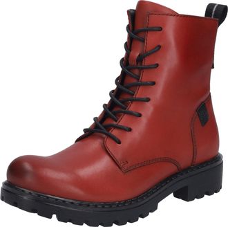 Josef Seibel Damen Combat Boots Marta 02,Weite G (Normal),Wechselfu&szlig;bett,schn&uuml;rstiefel,Stiefel,Bootee,Booties,halbstiefel,rot,39 EU
