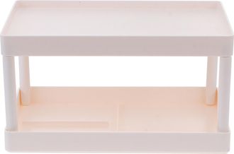 Artibetter Doppelstöckiges Desktop Organizer Regal aus Robustem PP Weiß Abnehmbar Vielseitig für Büro Schminktisch und Schreibtisch Aufbewahrung Praktisches Aufb