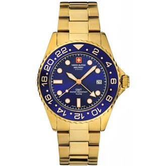 Swiss Alpine Military Swiss Alpine Military Herren Uhr GMT Analog Quarz 7052 Edelstahl 10 ATM 7052.1115 - - Accessories - Herren - Blau - ONE SIZE