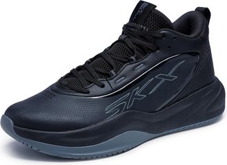 Skechers Herren Basketball Skx League Sneaker, Schwarz/Schwarz, 41.5 EU