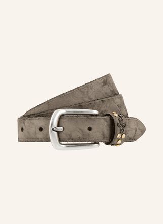 B.Belt B.Belt Lederg&uuml;rtel Mit Schmucksteinen beige