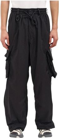 Yohji Yamamoto Homme, Pantalons, Noir, Taille: S Nylon Wired 3 Stripes Cargo Pantalons