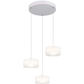 Globo Lighting Pendelleuchte H&auml;ngelampe Deckenleuchte led Glas H&ouml;he K&uuml;rzbar Wohnzimmerlampe