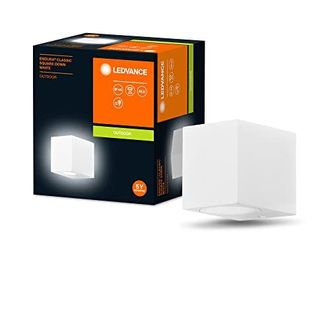 Ledvance Applique dextérieur ENDURA Classic Square Down, blanche, culot GU10 (max 35W), peut être équipée dune lampe normale ou intelligente, types down ou up/