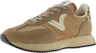 Victoria Basket Basse Cosmos Nylon Métallisé & Pièces en Croûte De Cuir en Contraste & Semelle Crantée 1134111 pour Femme Camel 36