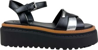 Liu Jo Femme, Chaussures, Noir, Taille: 39 EU Sandales Plateformes en Cuir