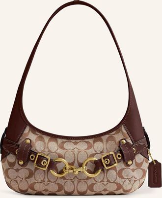 Coach Schultertasche beige