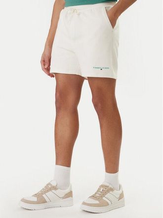 Tommy Jeans Sportshorts Contrast Linear DM0DM22697 Wei&szlig; Regular Fit