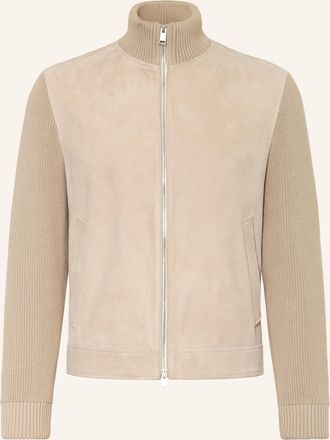 HUGO BOSS Lederjacke Maven weiss