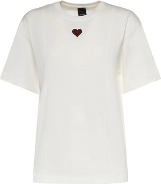 Pinko Pinko, Femme, Tops, Blanc, Taille: 38 FR Tortino T-Shirt