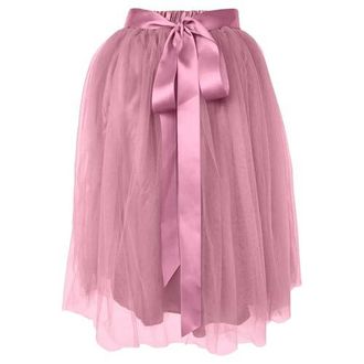 Generic Costume de f&ecirc;te 2026 - Jupe midi superpos&eacute;e pour une &eacute;l&eacute;gante superposition en maille tendance avec ourlet doux et fluide - &Agrave; porter au quotidien, ros