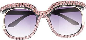 Yarnow Lunettes de Soleil Rhinestone Mode pour Femmes Accessoires de F&ecirc;te Cosplay Lunettes D&eacute;licates Cadeau pour Photo et Sortie