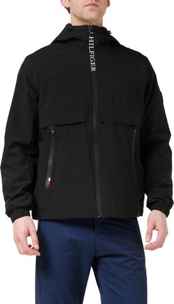 Tommy Hilfiger Herren Jacke TH Protect Sail Hooded Jacket &Uuml;bergangsjacke, Schwarz (Black), M