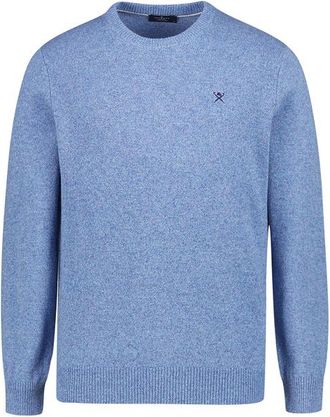 Hackett Herren Pullover blau Lammwolle unifarben