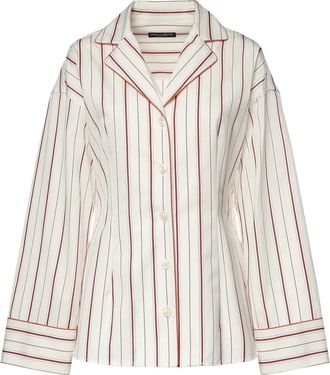 Dolce & Gabbana Femme, Blouses et Chemises, Blanc, Taille: 38 FR Chemise Popeline Ray&eacute;e