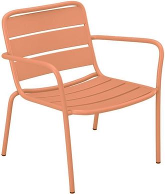 Vente-Unique Vente-unique - Fauteuil bas de jardin empilable en métal - Orange clair - mirmande de mylia