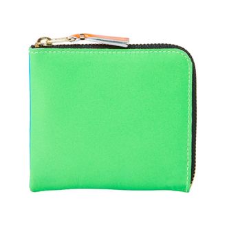 Comme Des Gar&ccedil;ons Homme, Accessoires, Vert, Taille: ONE Size Portefeuille zipp&eacute; Fluro en cuir