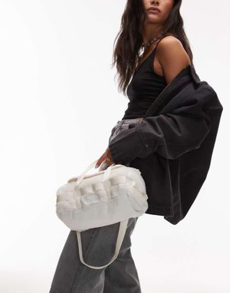 The North Face Base Camp - Kleine Tasche in Weiß mit hohem Flor