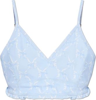 LoveShackFancy Loveshackfancy, Femme, Tops, Bleu, Taille: 40 FR Erza Short Sports Top