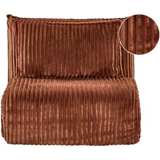 Beliani 1-Sitzer Schlafsofa LYSEKIL Cord Goldbraun