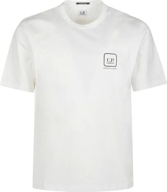 C.P. Company C.p. Company, Homme, Tops, Blanc, Taille: S Logo Crew Neck T-Shirt