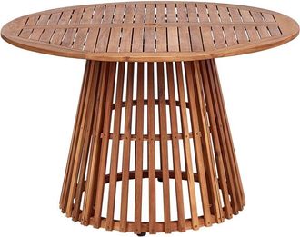 Beliani Beliani - Table de Salle &agrave; Manger dExt&eacute;rieur Ronde 120 cm en Bois dAcacia Clair Agello